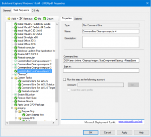 SCCM Deploy – Windows 10.1607, 1703 and 1709 MDT Build Task Sequence fails on Dism Cleanup